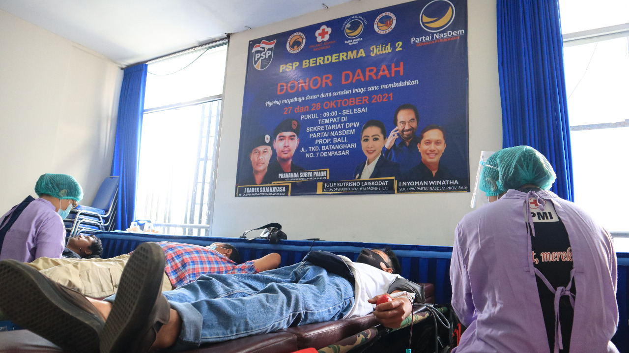 Jaga Spirit Kebangsaan, Nasdem Bali Sumbang 186 Kantong Darah - Pos Merdeka